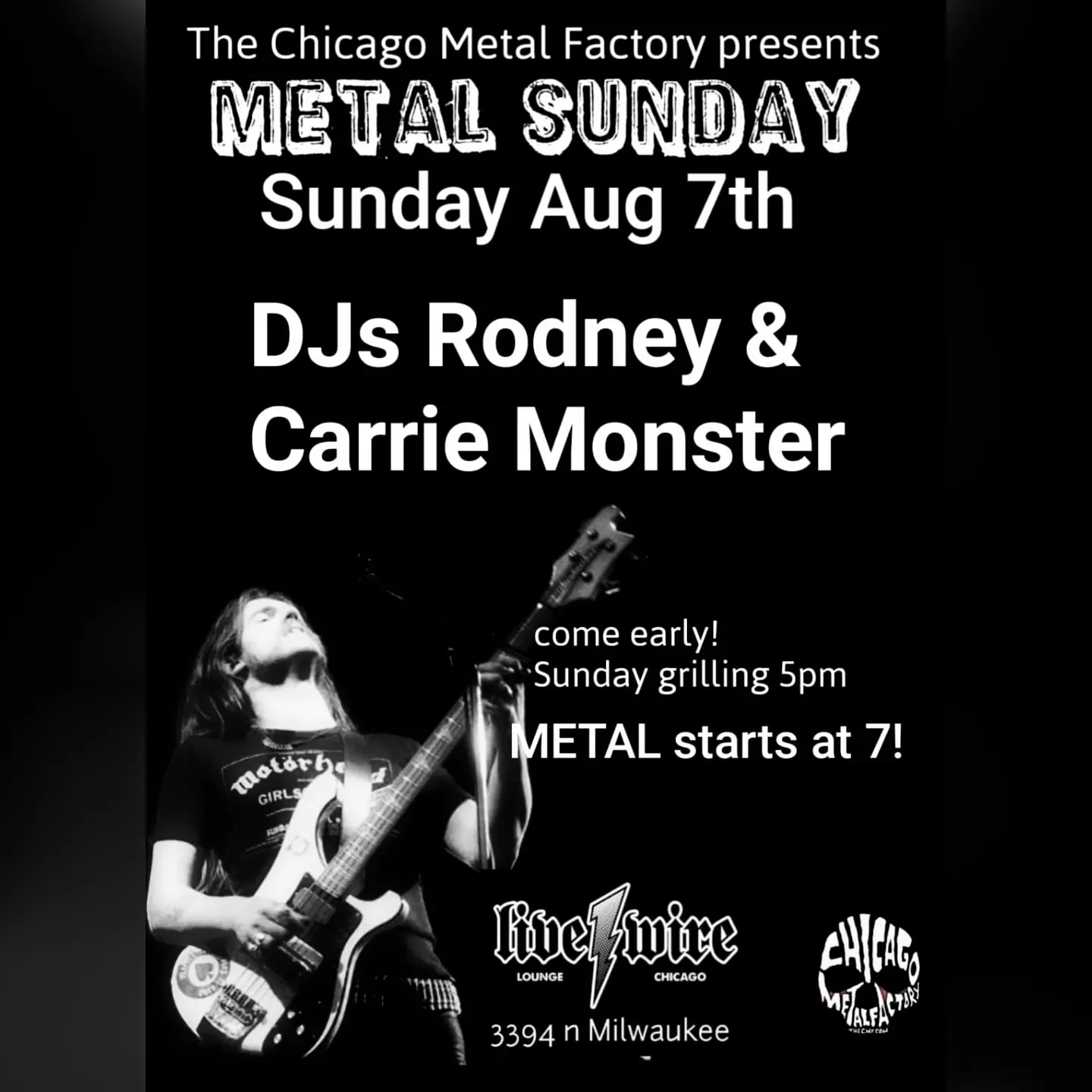 Metal Sunday w/ DJ's Rodney & Carrie Monster + BBQ - theCMF.com
