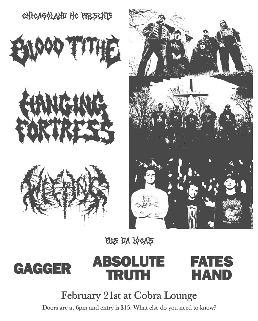 BLOOD TITHE, HANGING FORTRESS, WEEPING, ABSOLUTE TRUTH, GAGGER, FATES ...