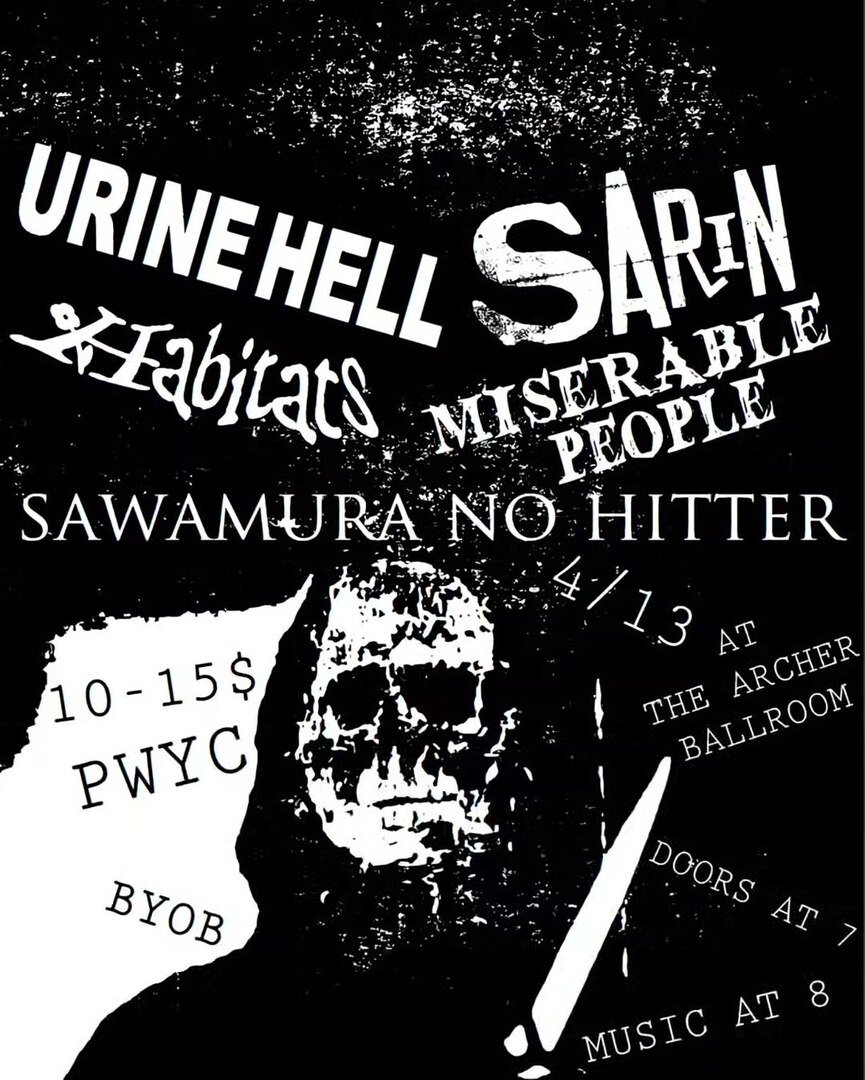 URINE HELL, SARIN, HABITATS, MISERABLE PEOPLE, SAWAMURA NO HITTER - theCMF.com